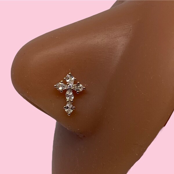 Cross Nose Ring - Etsy