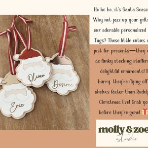 Santa Custom Name Tag, Personalized Santa Charm, Christmas Santa ...