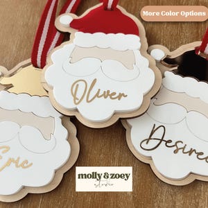 Santa Custom Name Tag, Personalized Santa Charm, Christmas Santa ...