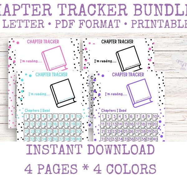 Book Chapter Tracker - Etsy