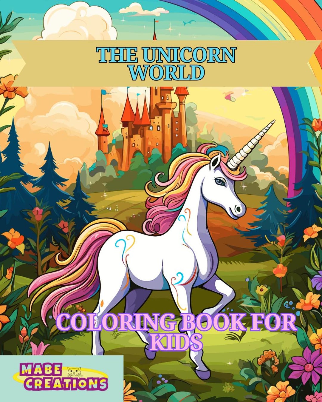 Coloring Books for Children Beautiful Unicorns Imaginary World Fantasy ...