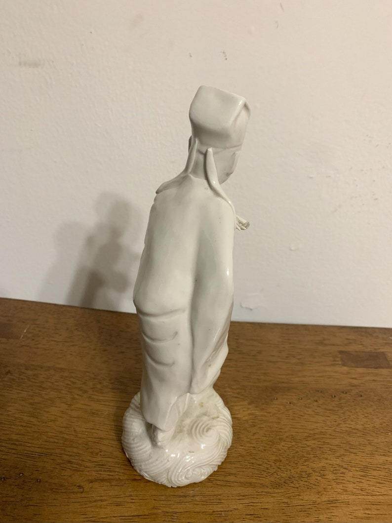 20th Century Chinese Blanc-de-chine Male and Female Porcelain Figurine ...