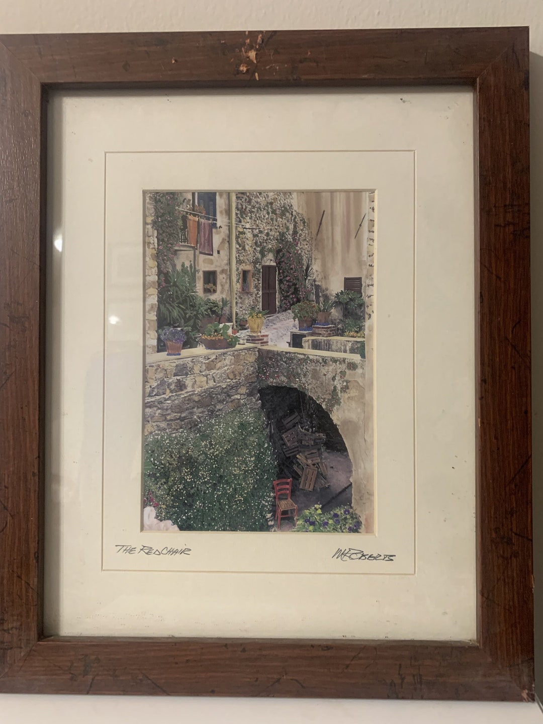 A Marked Martin Roberts Hand Painted Framed the Red Chair - Etsy