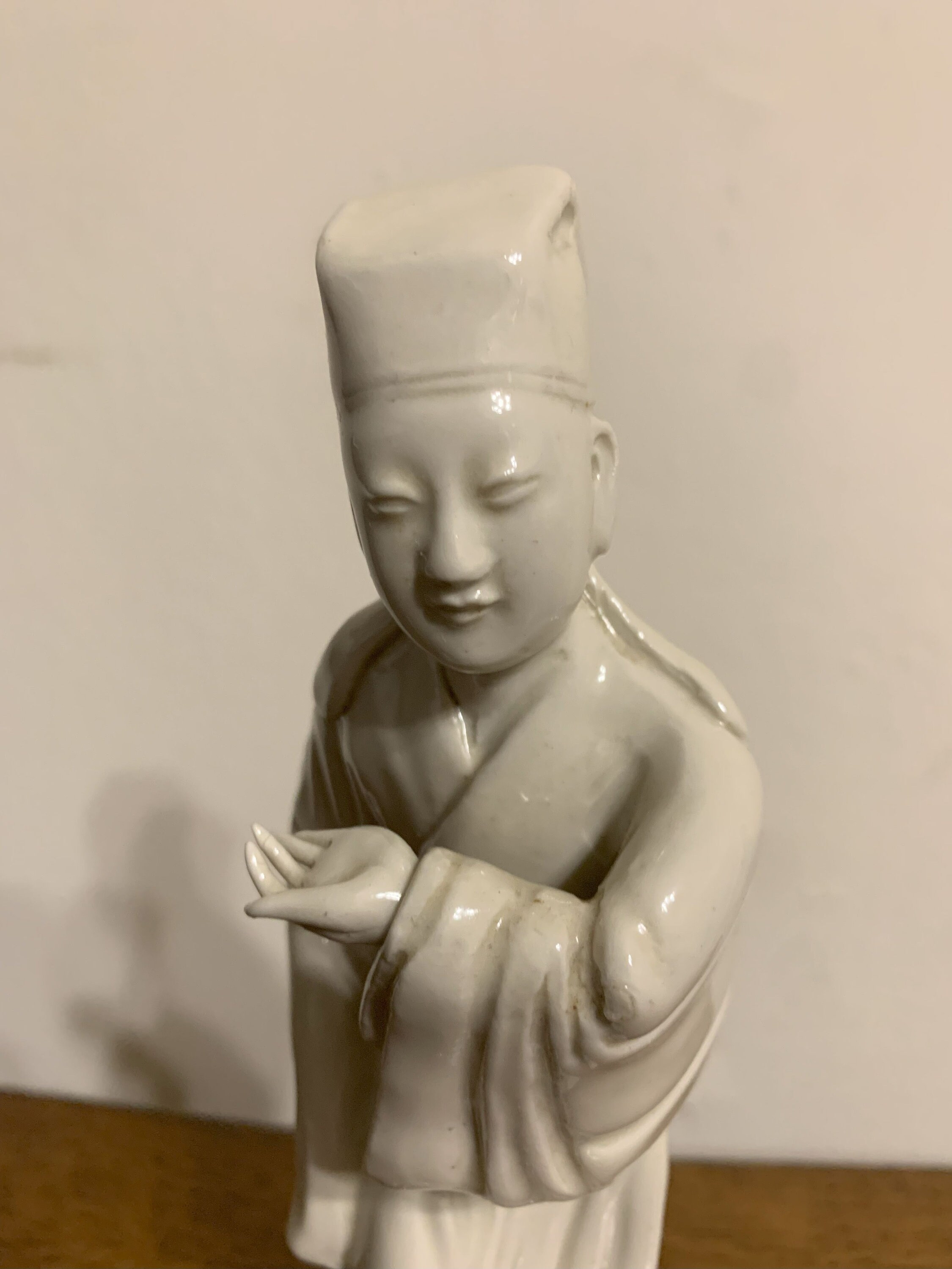 20th Century Chinese Blanc-de-chine Male and Female Porcelain Figurine ...