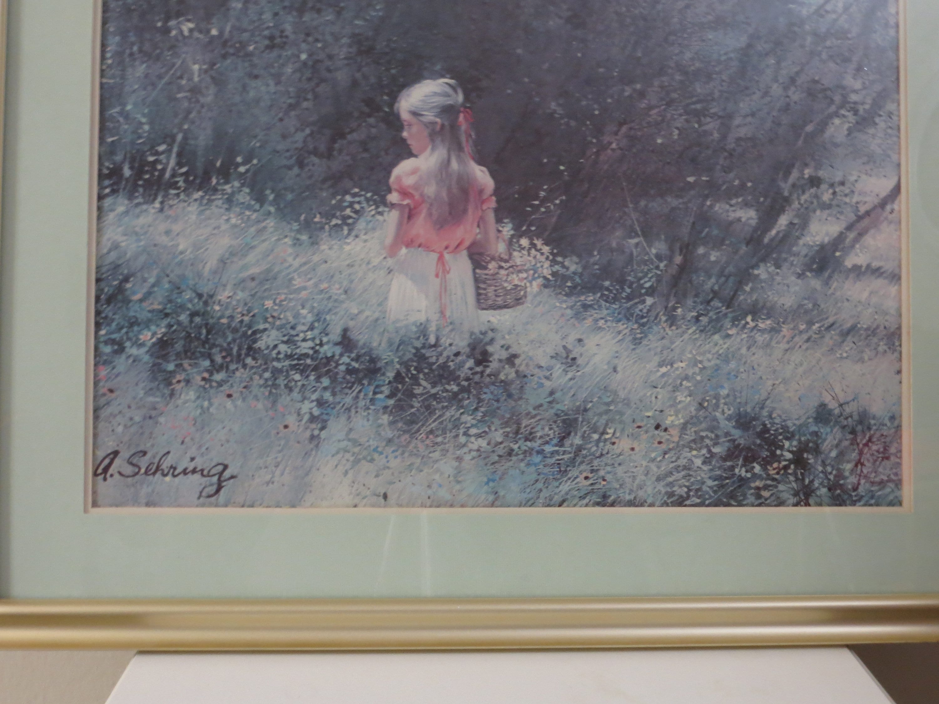 Rare Adolf Sehring Bluebonnet Girl Art Framed Painting - Etsy