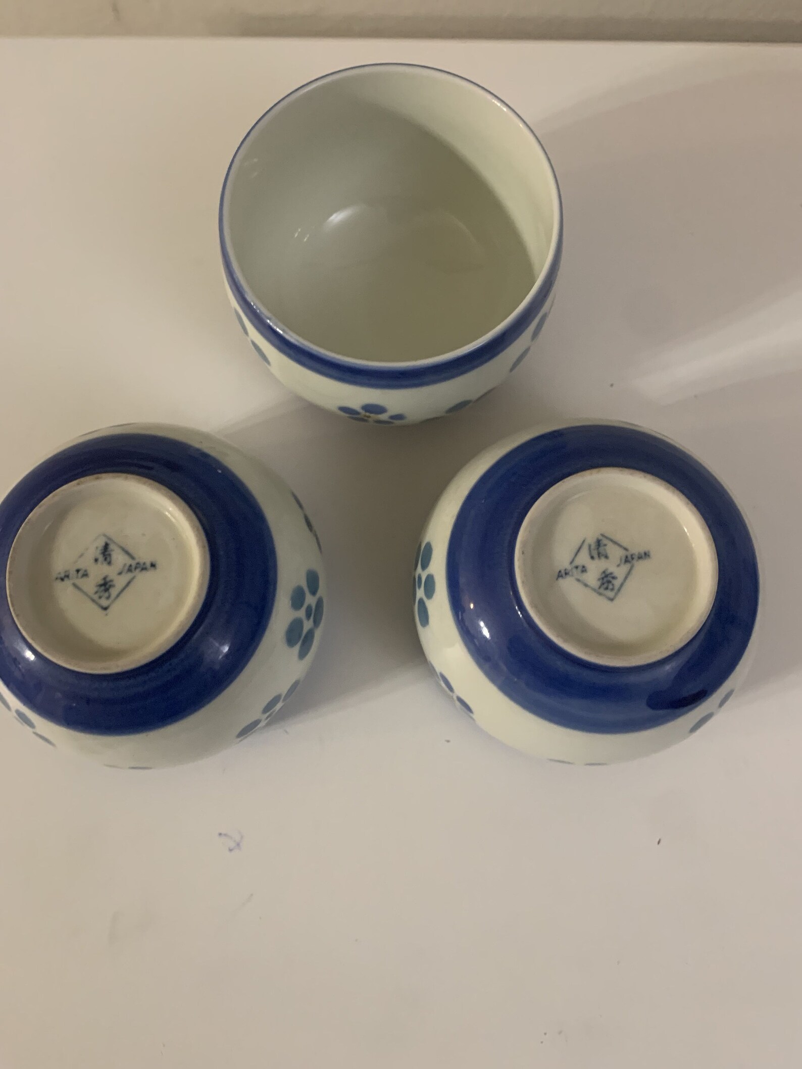 Vintage Arita Japan Porcelain Tea Set: Tea Pot and Three Tea Cups - Etsy