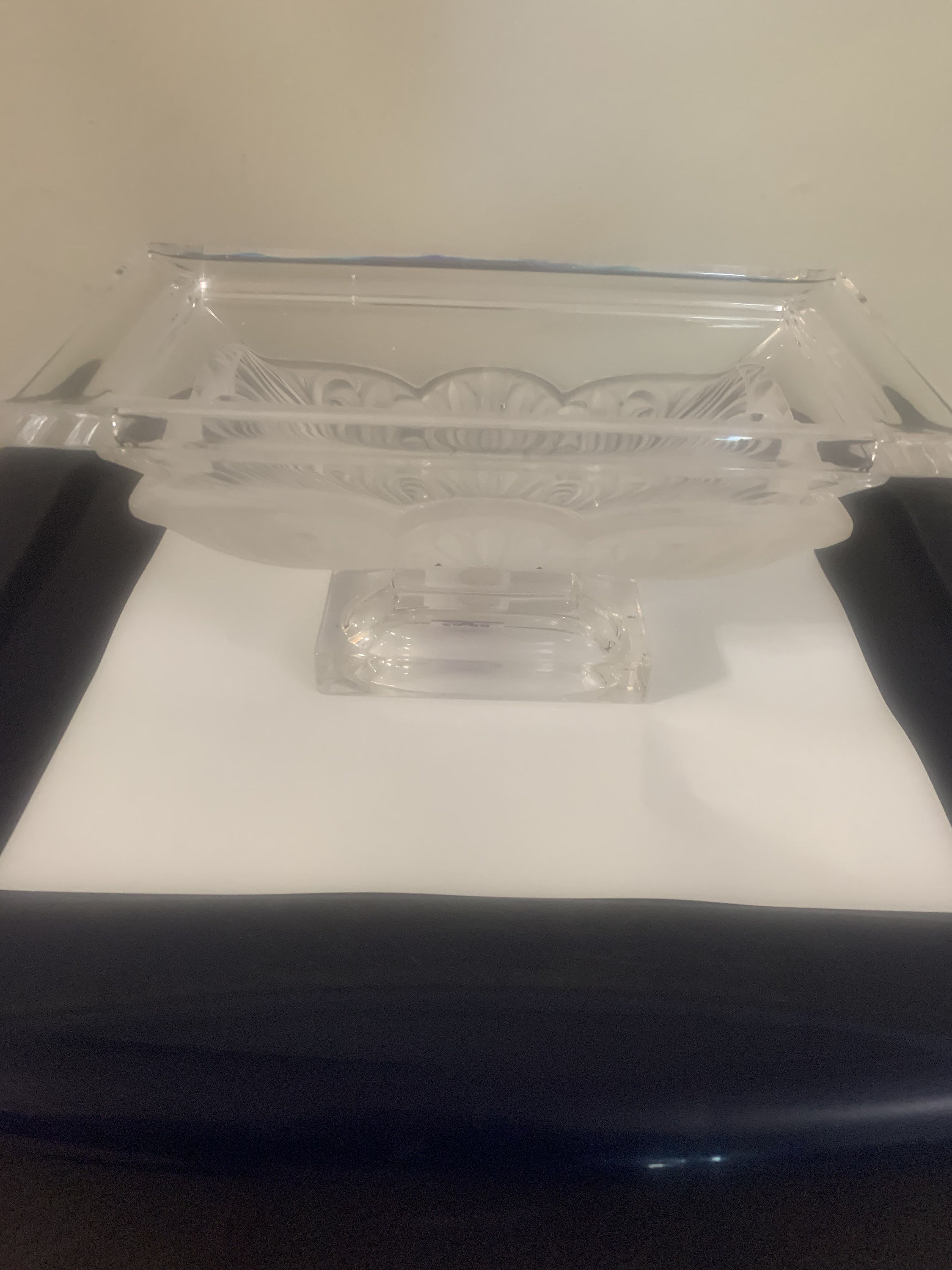 Vintage Square Glass Pedestal Compote Bowl - Etsy