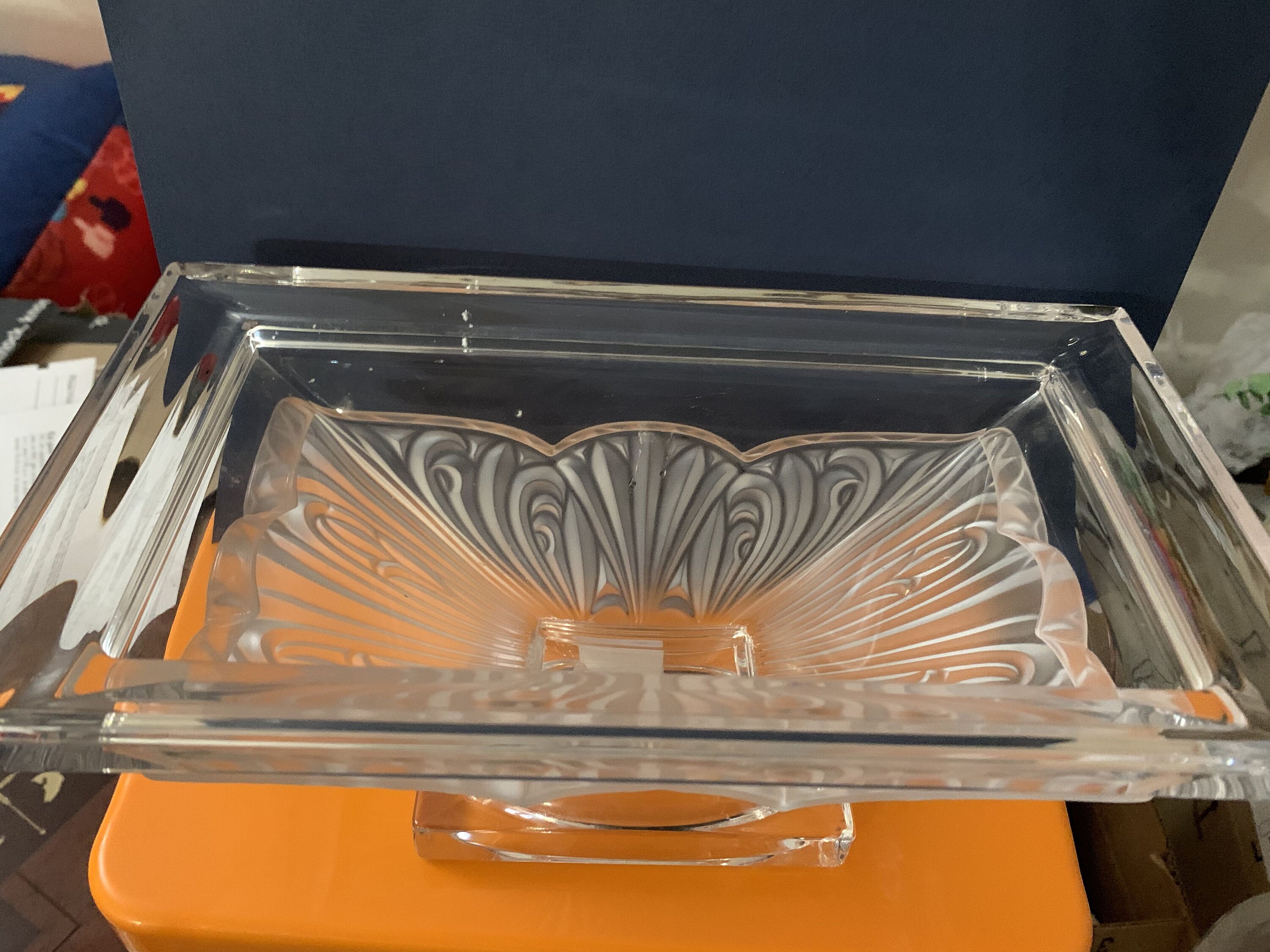 Vintage Square Glass Pedestal Compote Bowl - Etsy