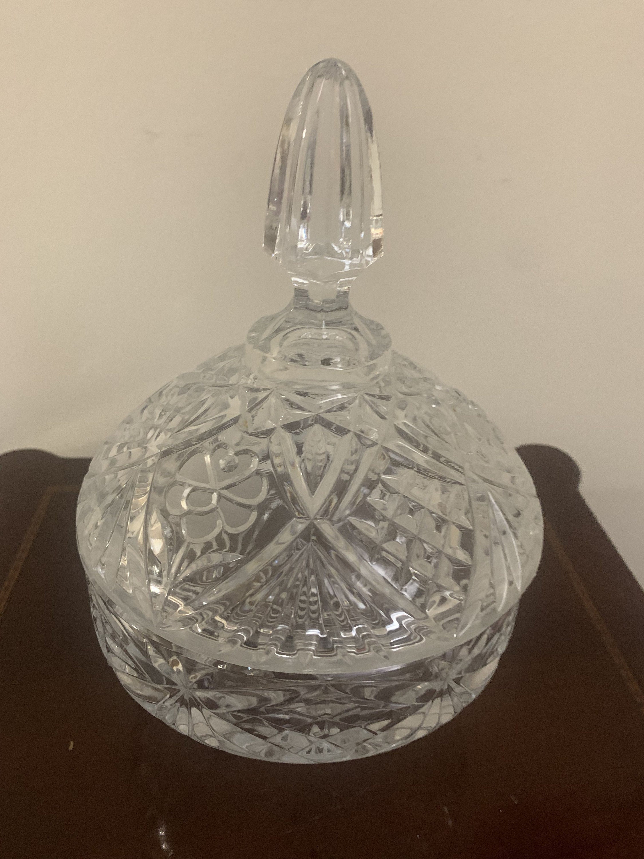 Vintage Lead Crystal Candy Dish With Lid