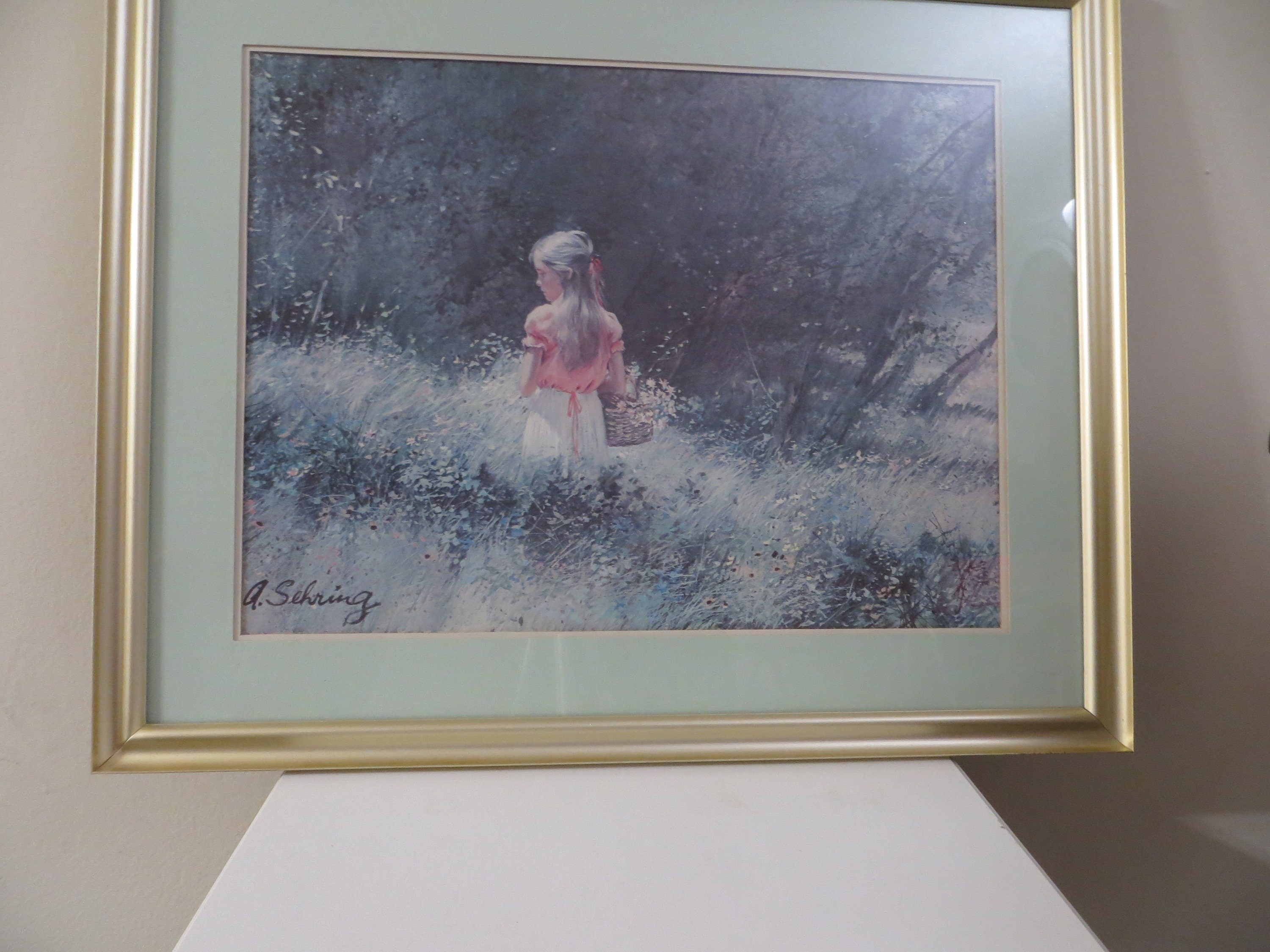 Rare Adolf Sehring Bluebonnet Girl Art Framed Painting - Etsy