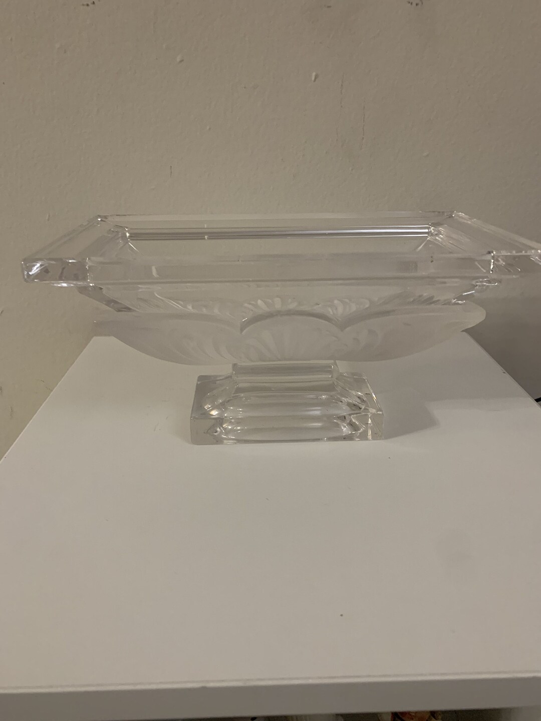 Vintage Square Glass Pedestal Compote Bowl - Etsy
