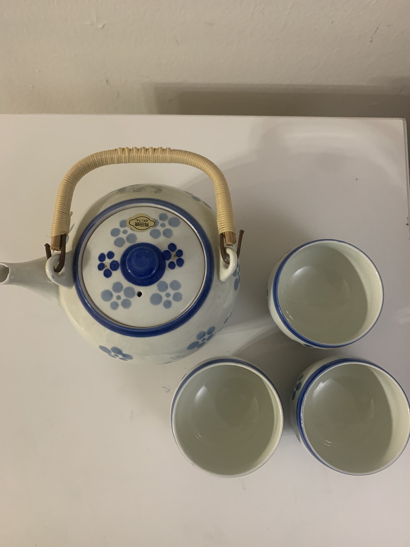 Vintage Arita Japan Porcelain Tea Set: Tea Pot and Three Tea Cups - Etsy