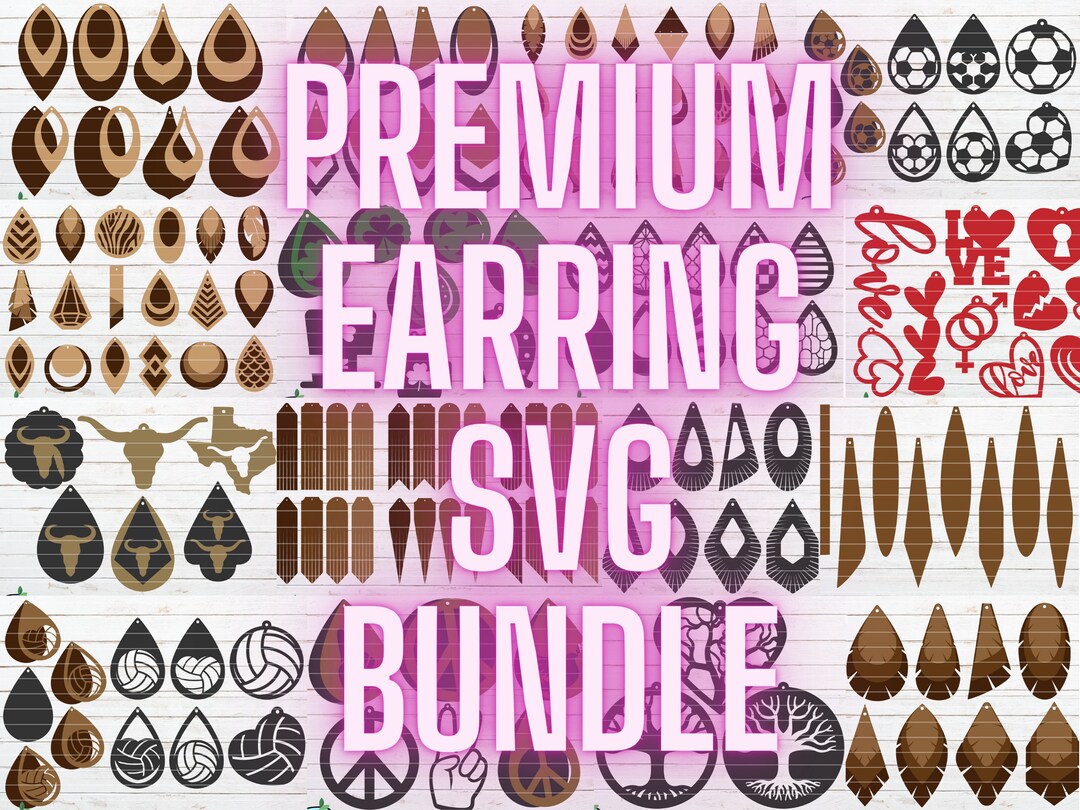 Huge Earring Bundle SVG Instant Download | Use With Cricut or Adobe ...