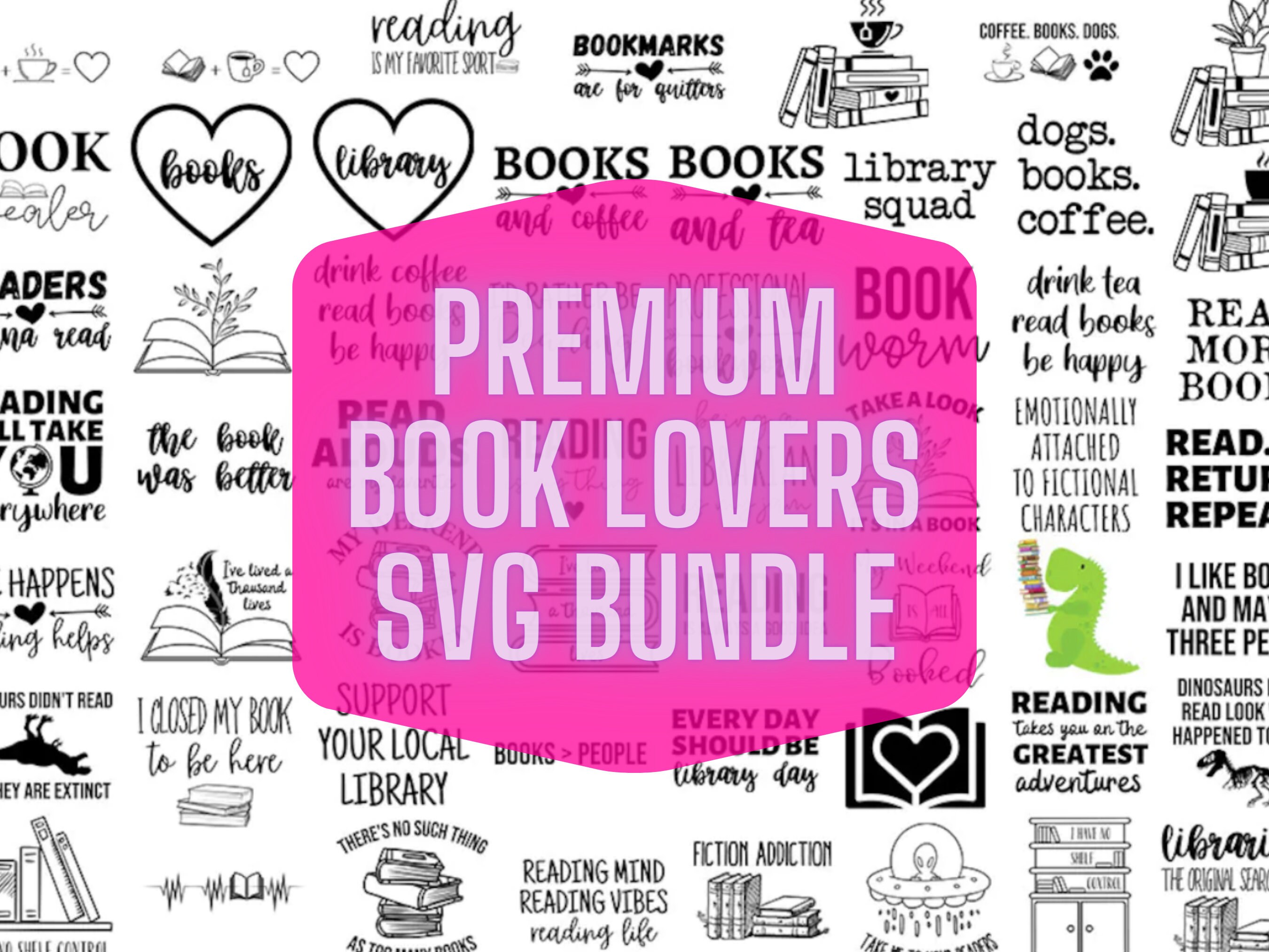 50+ Reading Book Lovers SVG PNG Bundle | Instant Download - Etsy