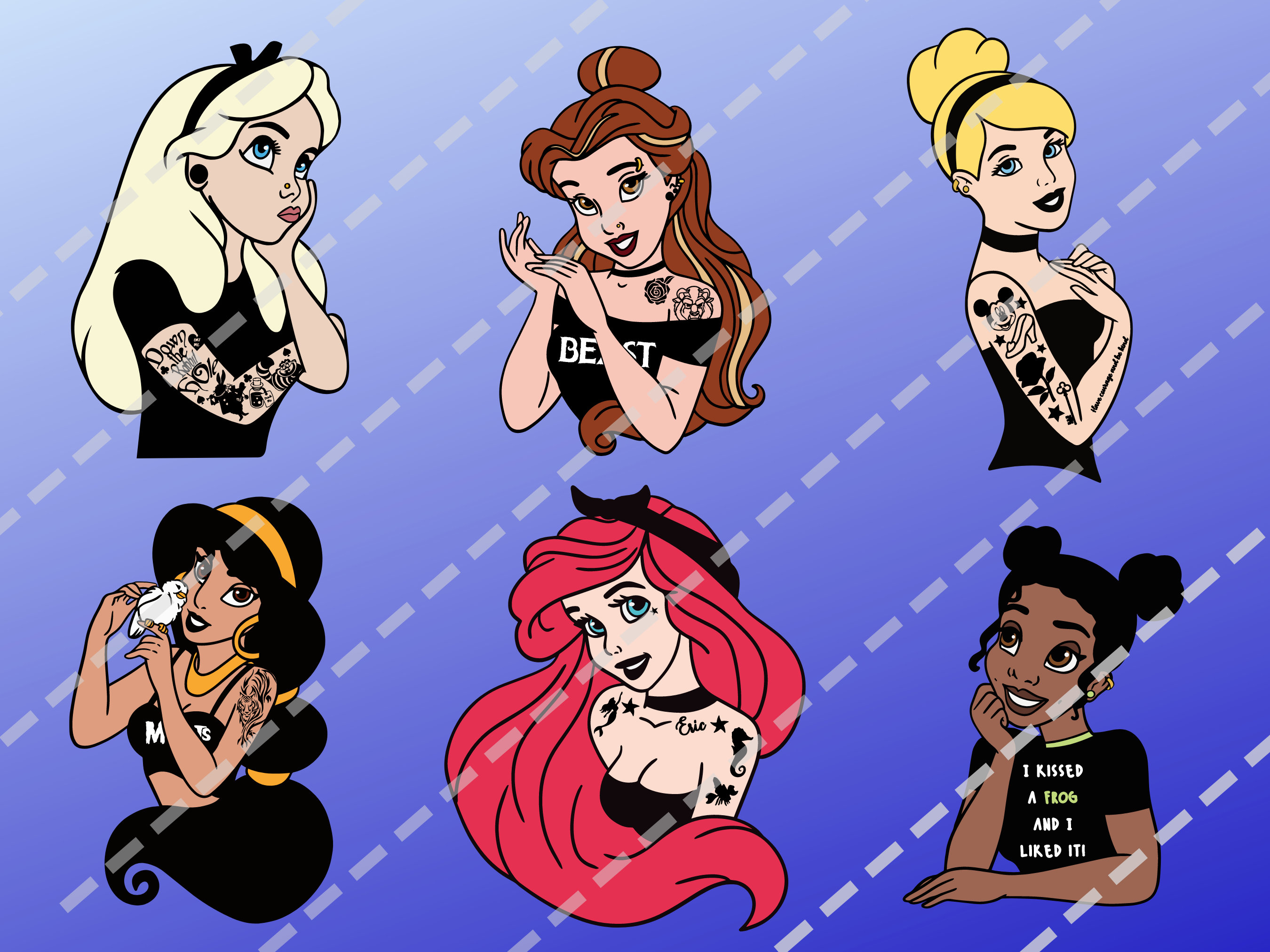 Punk Princess Collection SVG, PNG, DXF Instant Download Use With Cricut ...