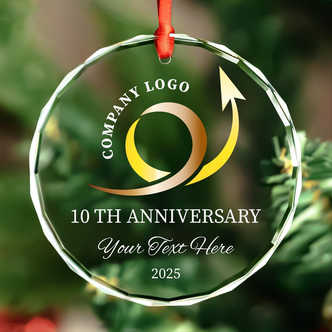 Logo Bulk GLASS Christmas Ornament • Company Gift • Corporate Gifts ...
