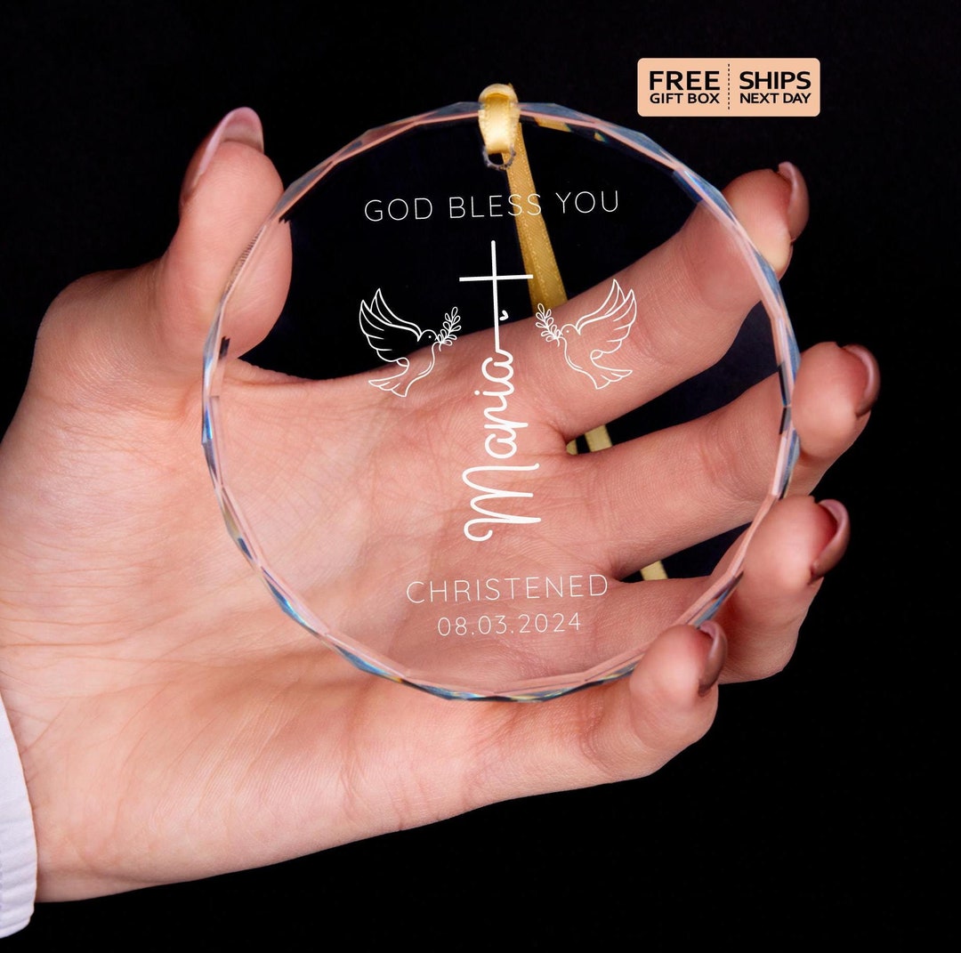 Baptism Glass Ornament: Personalized Christening Gift - Etsy