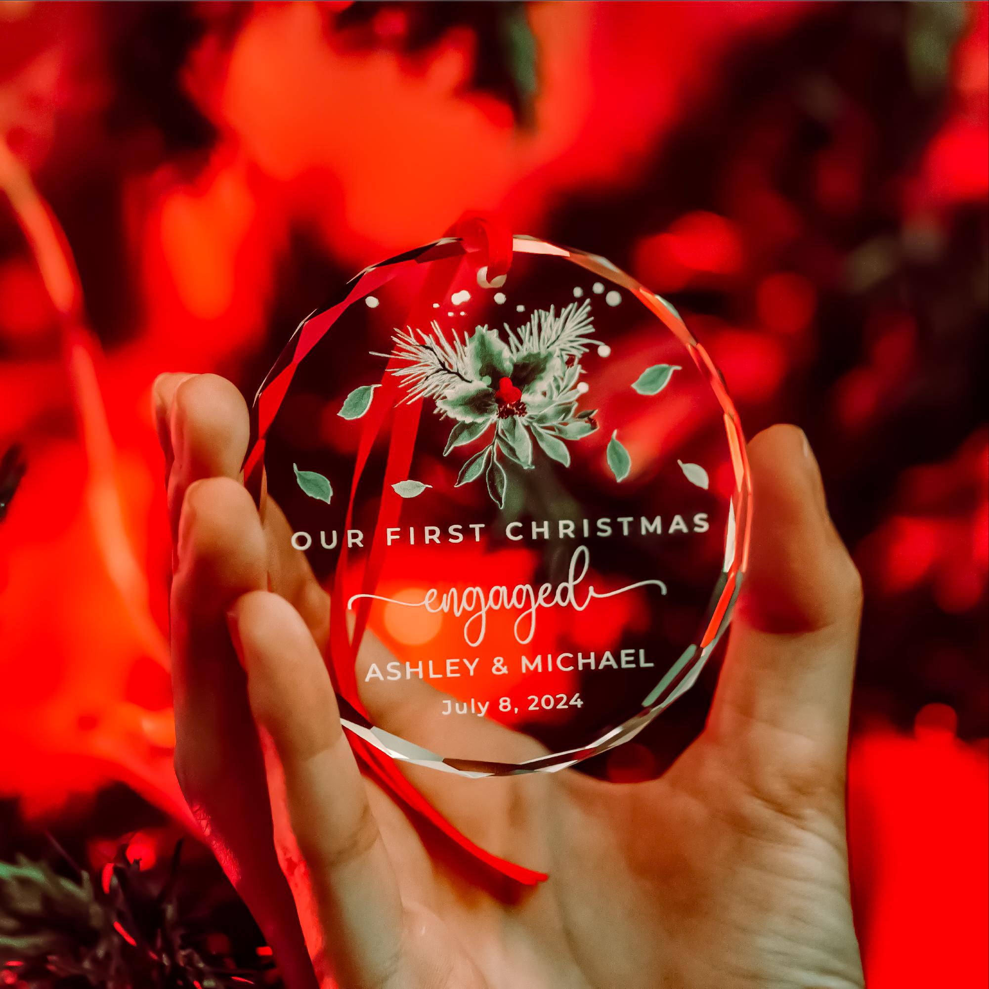 Custom Text Glass Christmas Ornament: 2025 Keepsake - Etsy
