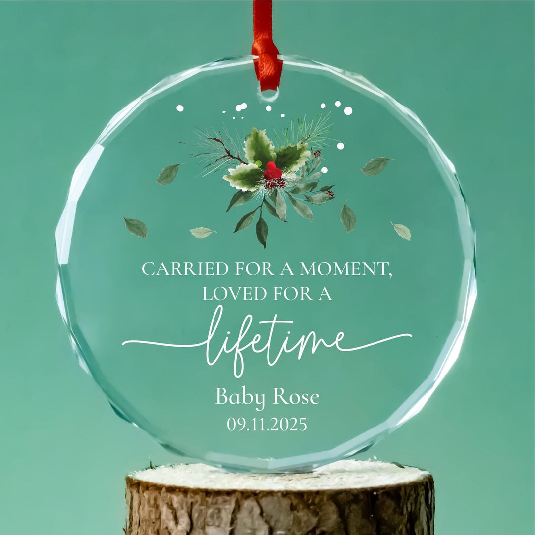 Baby Memorial Glass Ornament • Personalized Angel Baby Remembrance Gift ...
