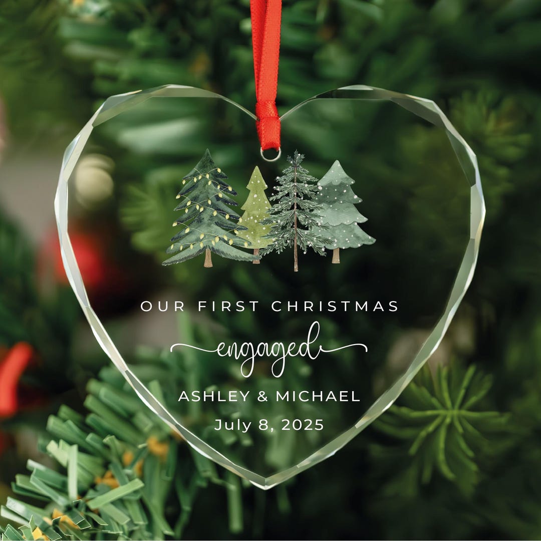 Our First Christmas Engaged Ornament • Engagement Gift • Personalized ...