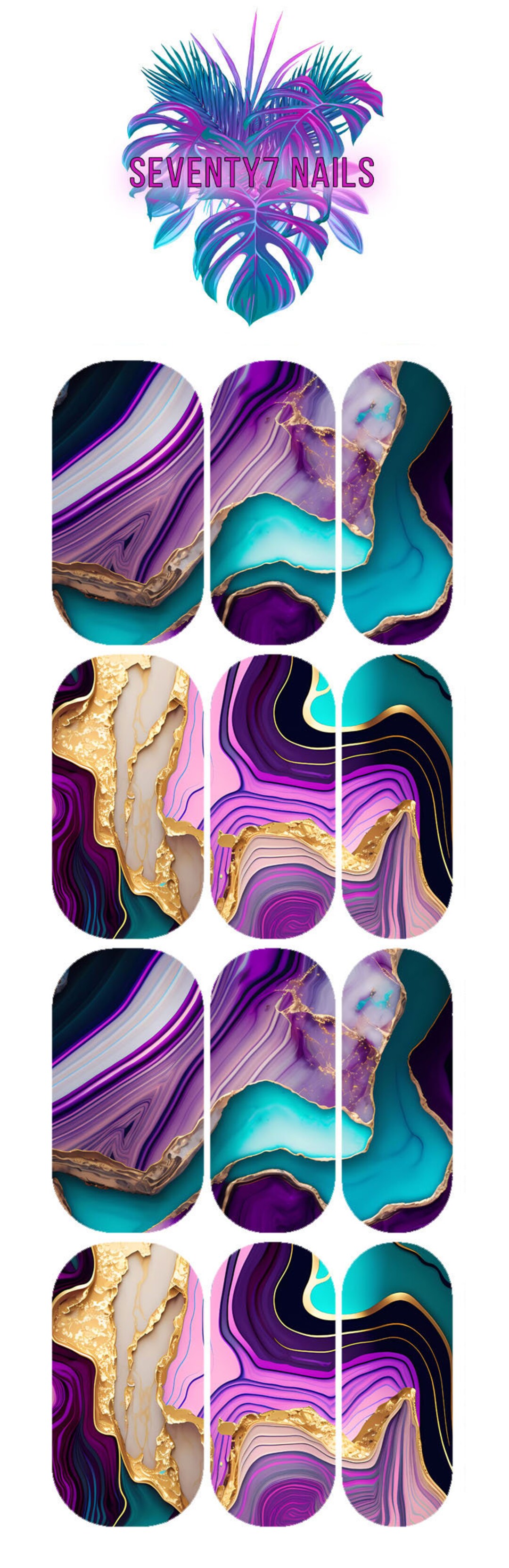 Custom Nail Decals Nail Wraps Water Decals Nail Supplies - Etsy