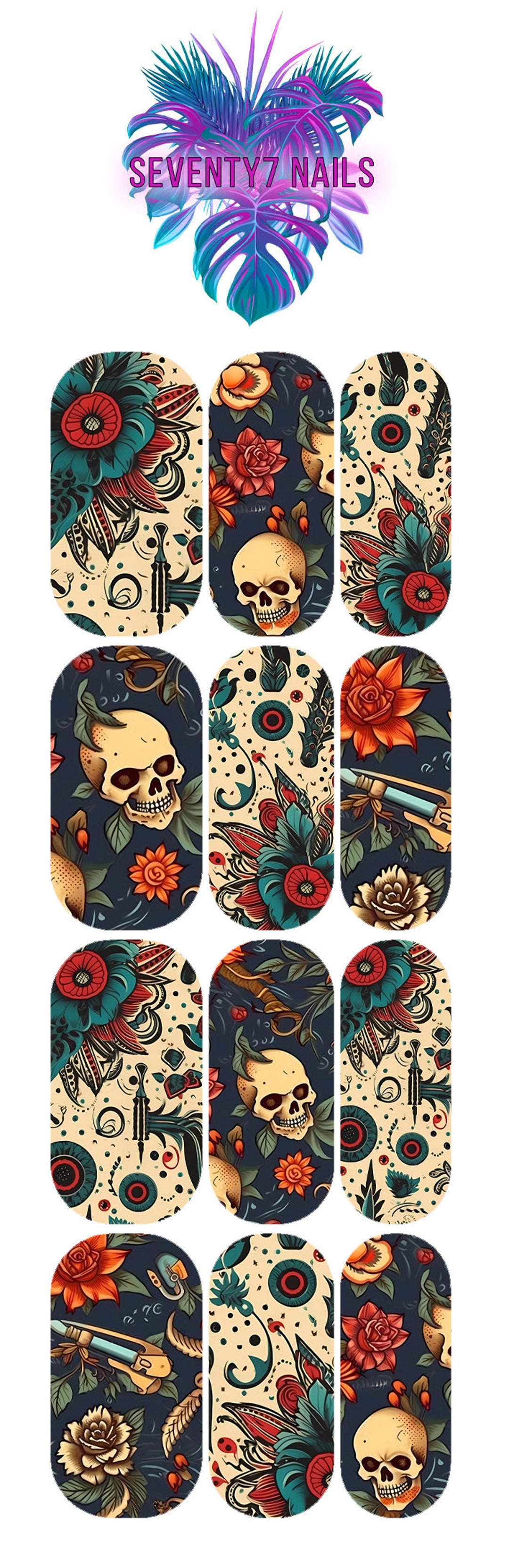 Custom Nail Decals Nail Wraps Water Decals Nail Supplies - Etsy