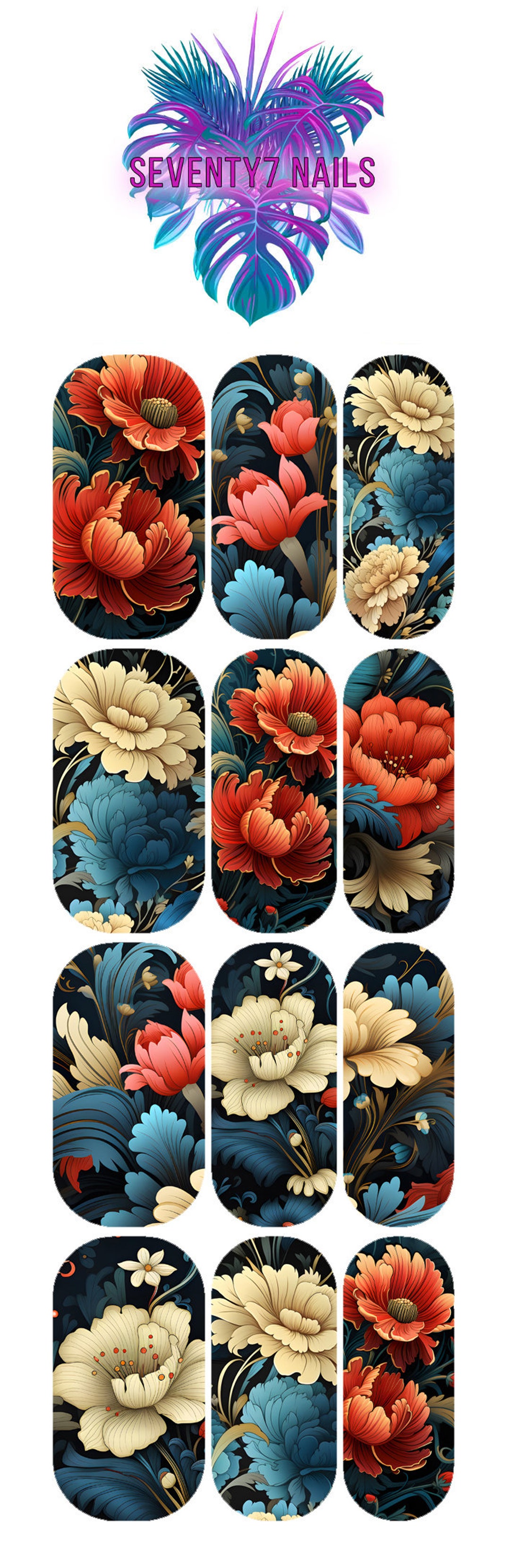 Custom Nail Decals Nail Wraps Water Decals Nail Supplies - Etsy