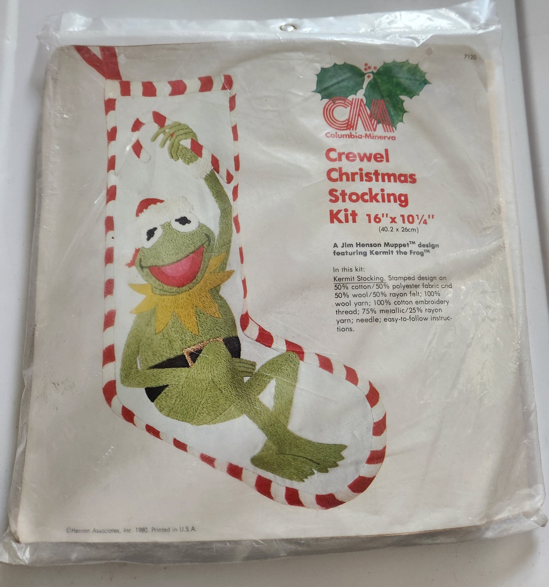 Vintage Kermit the Frog Christmas Stocking Kit by Columbia - Etsy