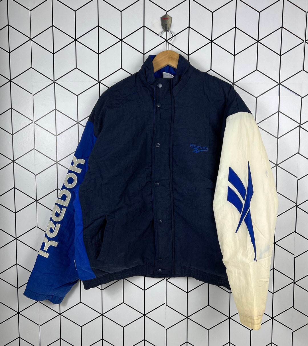 Vintage Varsity Jacket Reebok Sportswear Japan Embroidery Big Logo ...