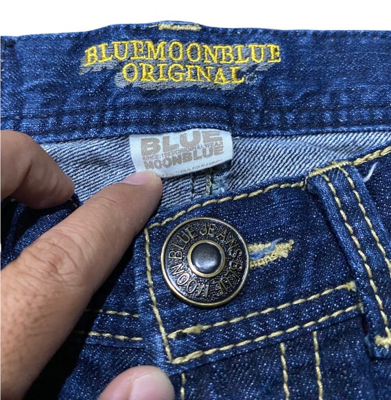 Vintage Japanese Brand Blue Moon Blue Distressed Ripp… - Gem