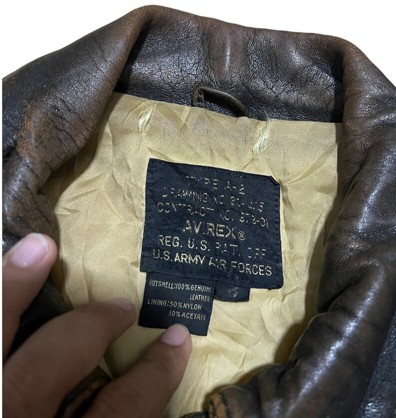 Discount Rare Vintage 90s Avirex TYPE A2 Sack Time Leather Jacket Air Forces Jacket Bomber Pilot ...