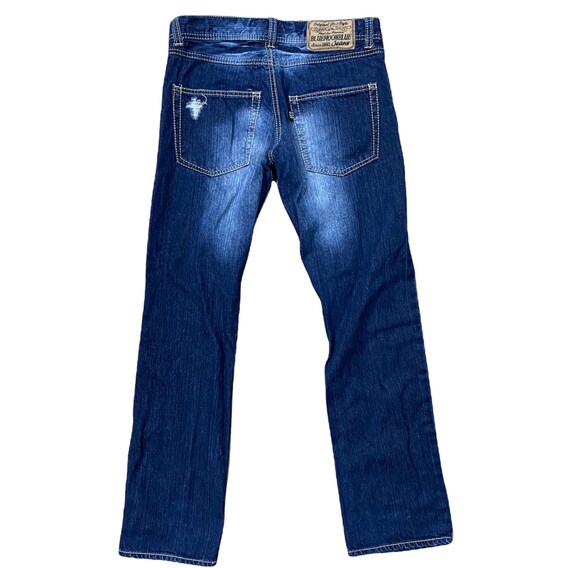 Vintage Japanese Brand Blue Moon Blue Distressed Ripp… - Gem