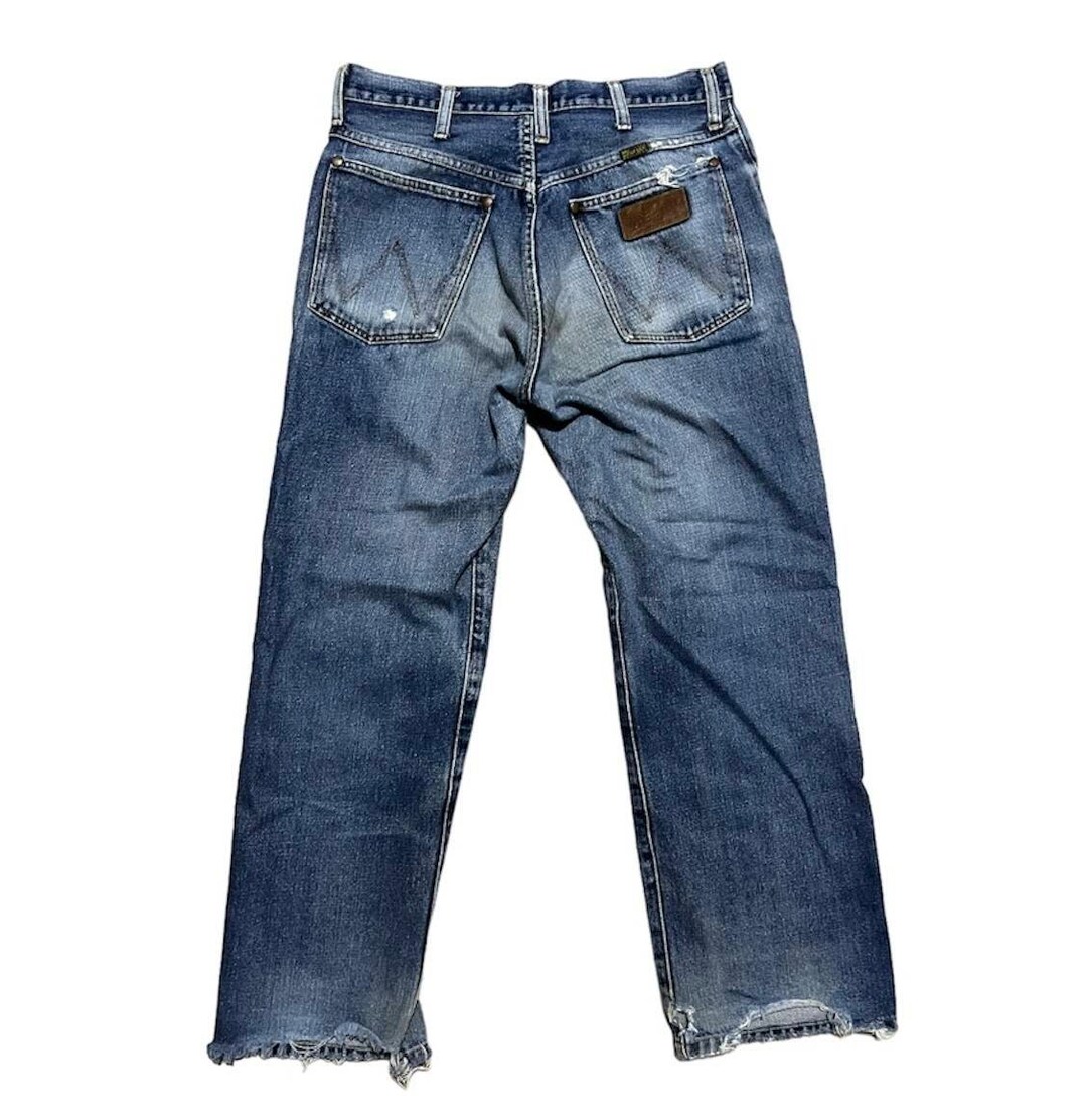 Vintage 80s Wrangler Bell Ripped Distressed Jeans Straight Cut - Etsy