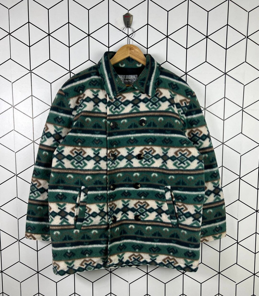 Vintage Native Nature Bitterroot Full Print Fleece Double Breast Jacket ...
