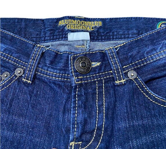 Vintage Japanese Brand Blue Moon Blue Distressed Ripp… - Gem