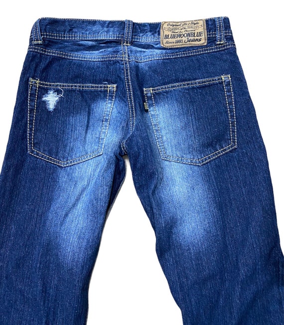 Vintage Japanese Brand Blue Moon Blue Distressed Ripp… - Gem