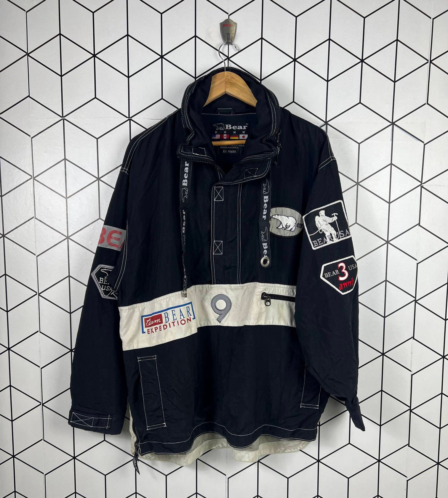 Vintage Bear USA Hiking Outdoor Jacket Multicolor Big Logo Vintage Bear USA Hiking Outdoor Jacket Multicolor Big Logo