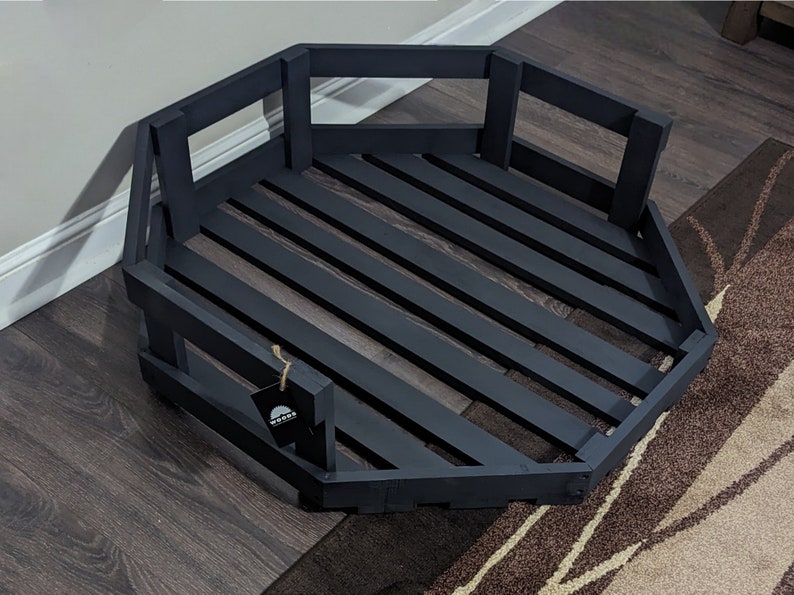 Wooden Octagon Dog Bed Frame Durable Wood Pet Cot Circle Dog Bed Pet ...