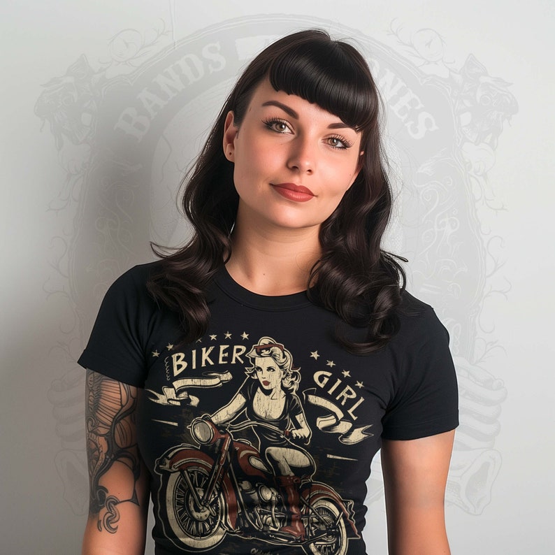 Biker Girl Two Women's Motorcycle T-shirt - Etsy