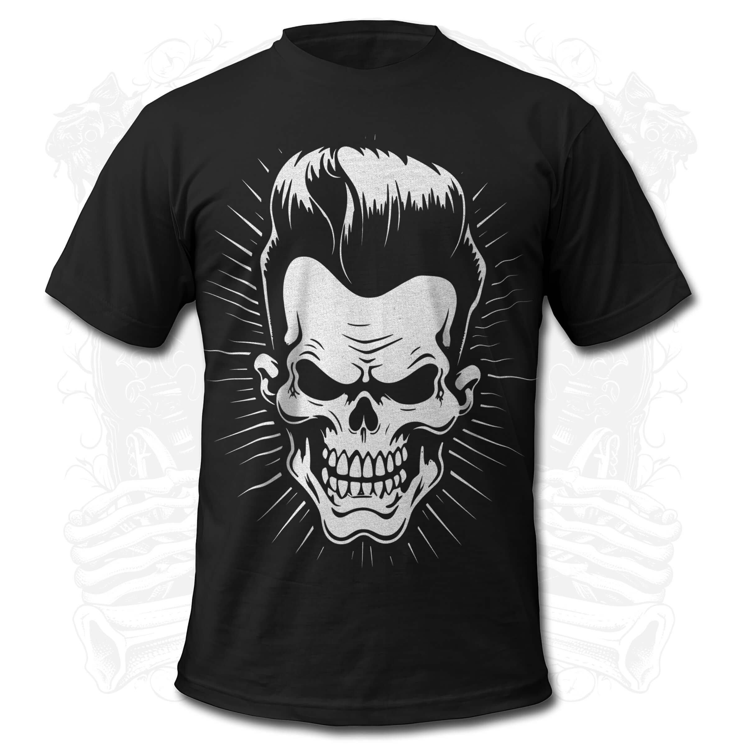 Psychobilly Skull 3 Rockabilly Men's T-shirt - Etsy
