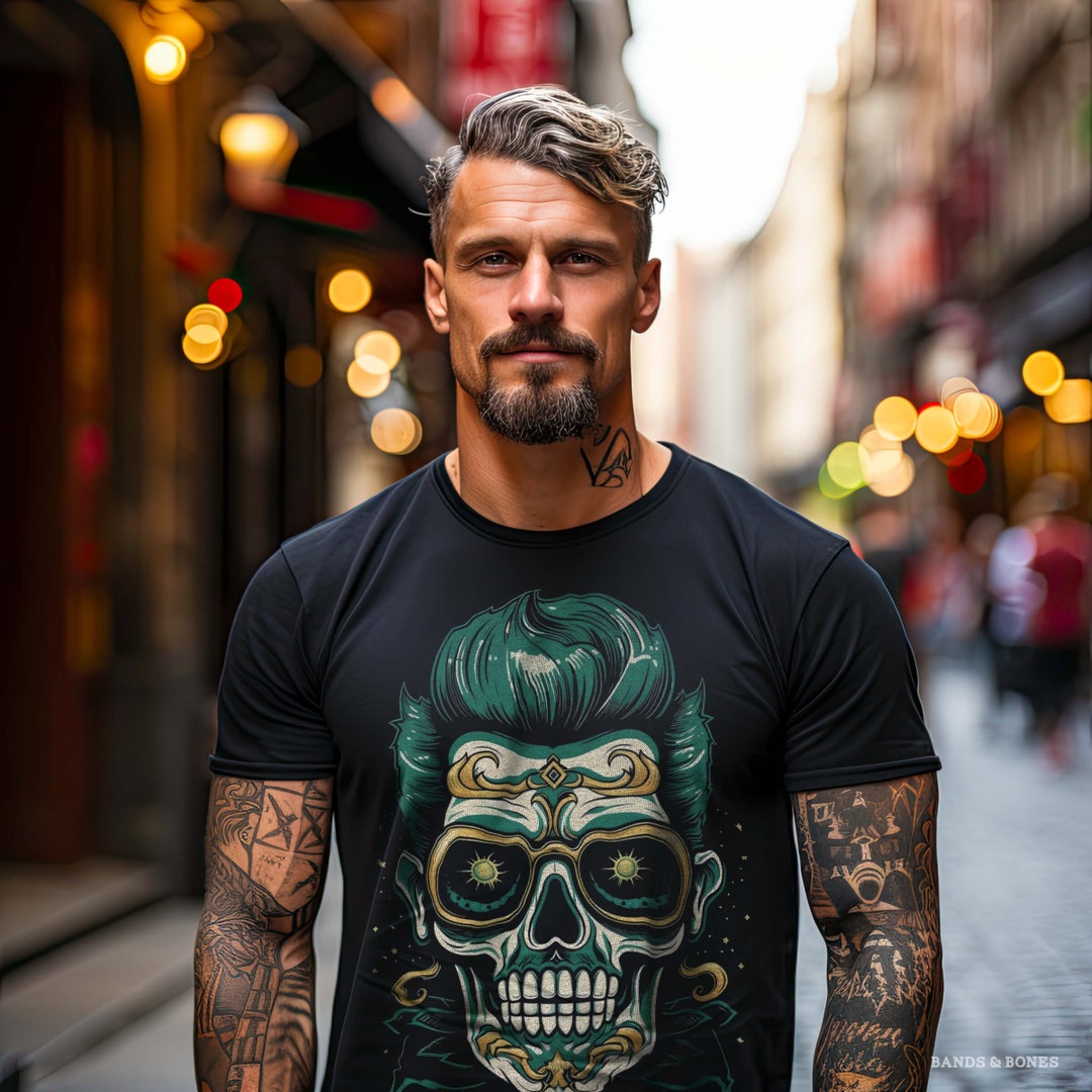 Greaser Skull 1 Rockabilly Men's T-shirt - Etsy