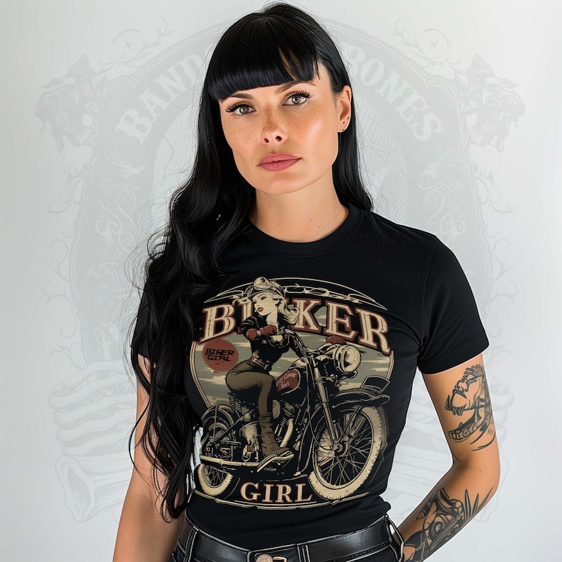 Biker Girl Four Women's Motorcycle T-shirt - Etsy