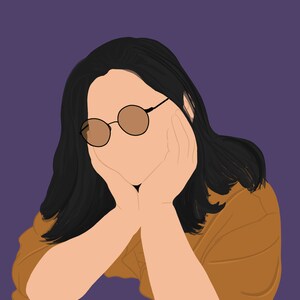 Flat Vector No Face, Digital, Couple Portrait, Vector Art, Cartoon ...