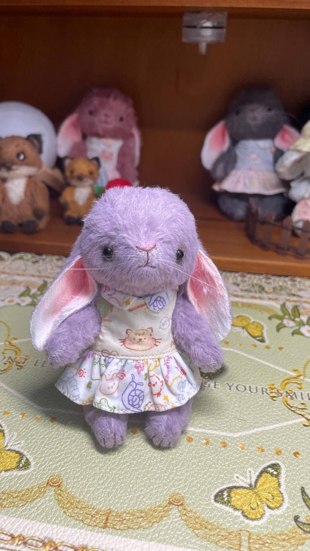 Handmade Purple Rabbit Plush: Poseable Miniature Bunny Doll - Etsy