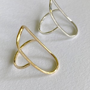 Large Open Circle Oval Ring, Gold Oval Karma Ring, Simple Oval Ring ...