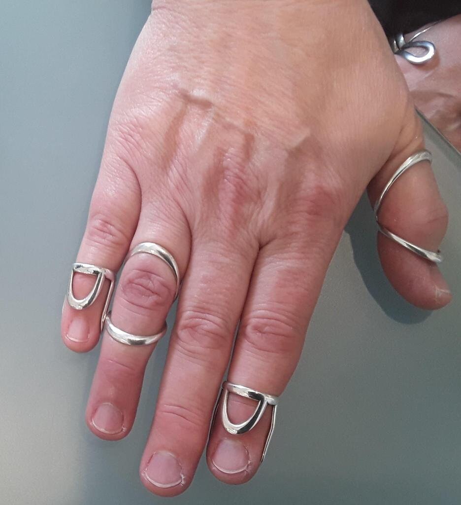 Arthritis Finger Splint Brass or Sterling Silver Hammered - Etsy Canada