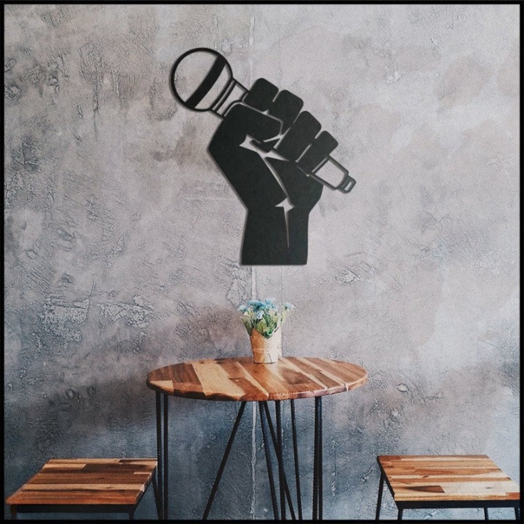 MICROPHONE Wall Art, Wall Art Metal Decor, Modern Wall Art, Wall Art ...