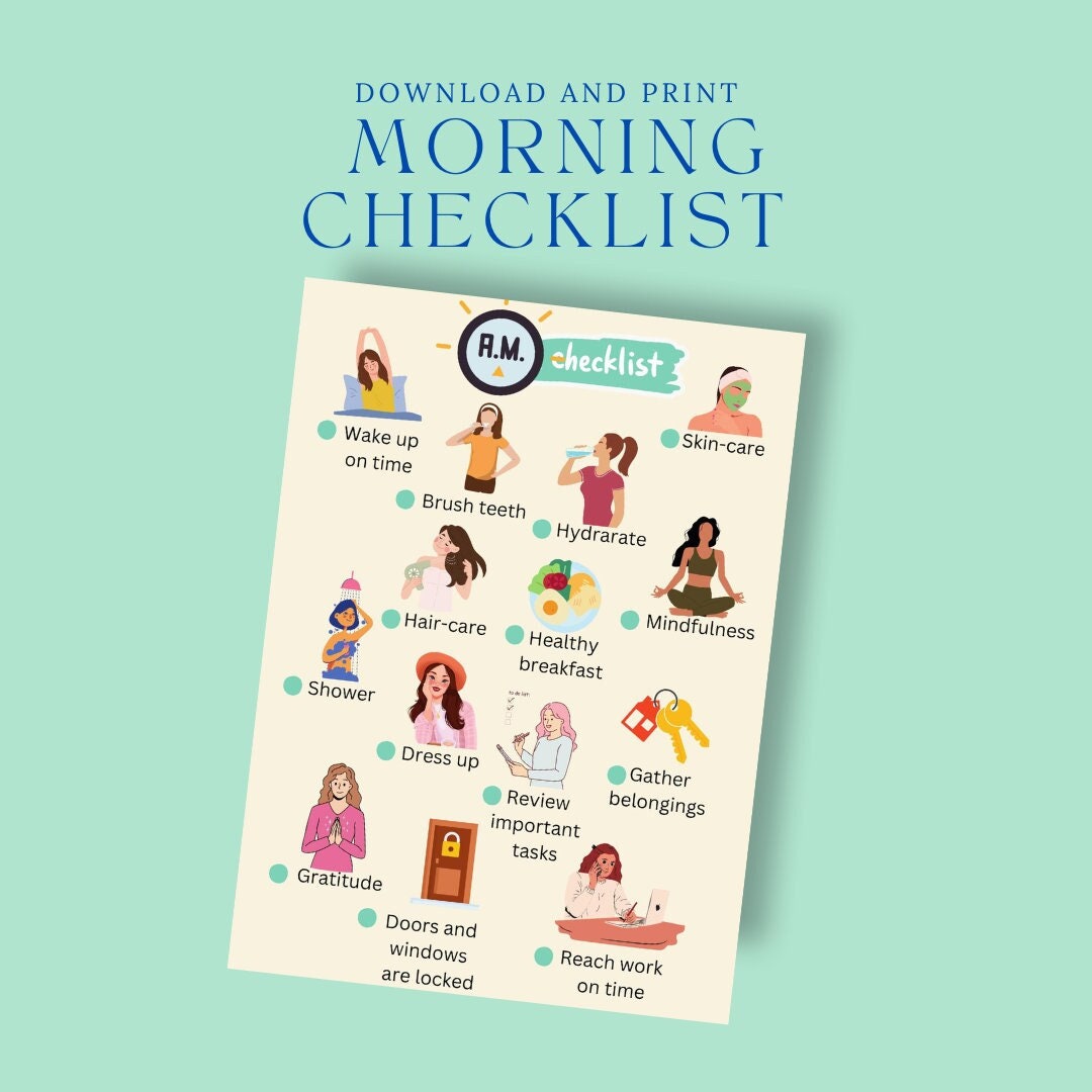 Printable Morning Checklist | Morning To-do List - Etsy