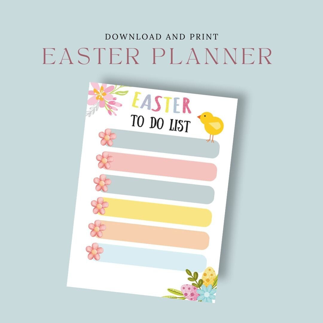 Easter To-do List Printable: A4 Size, Cute & Organized - Etsy