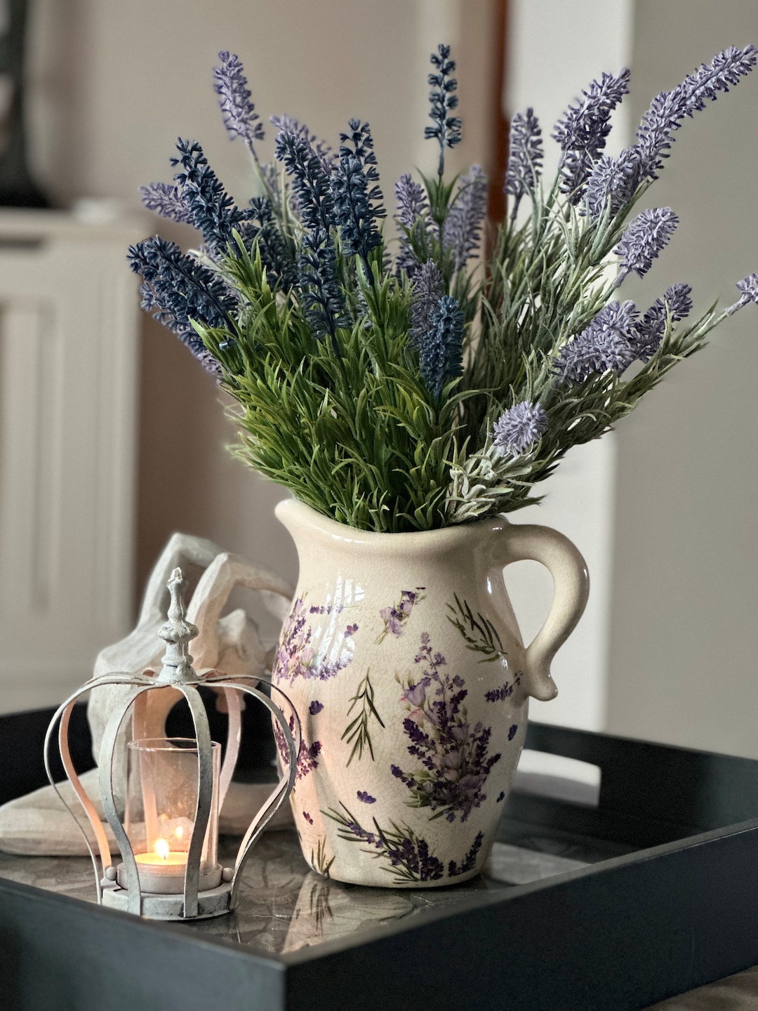 Lavender Ceramic Jug / Cottage Chic Lavender Jug / Home Decor ...
